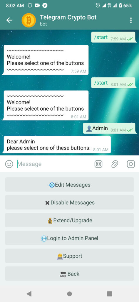 Telegram Crypto Bot | SmartBotsLand | Special Telegram Bot