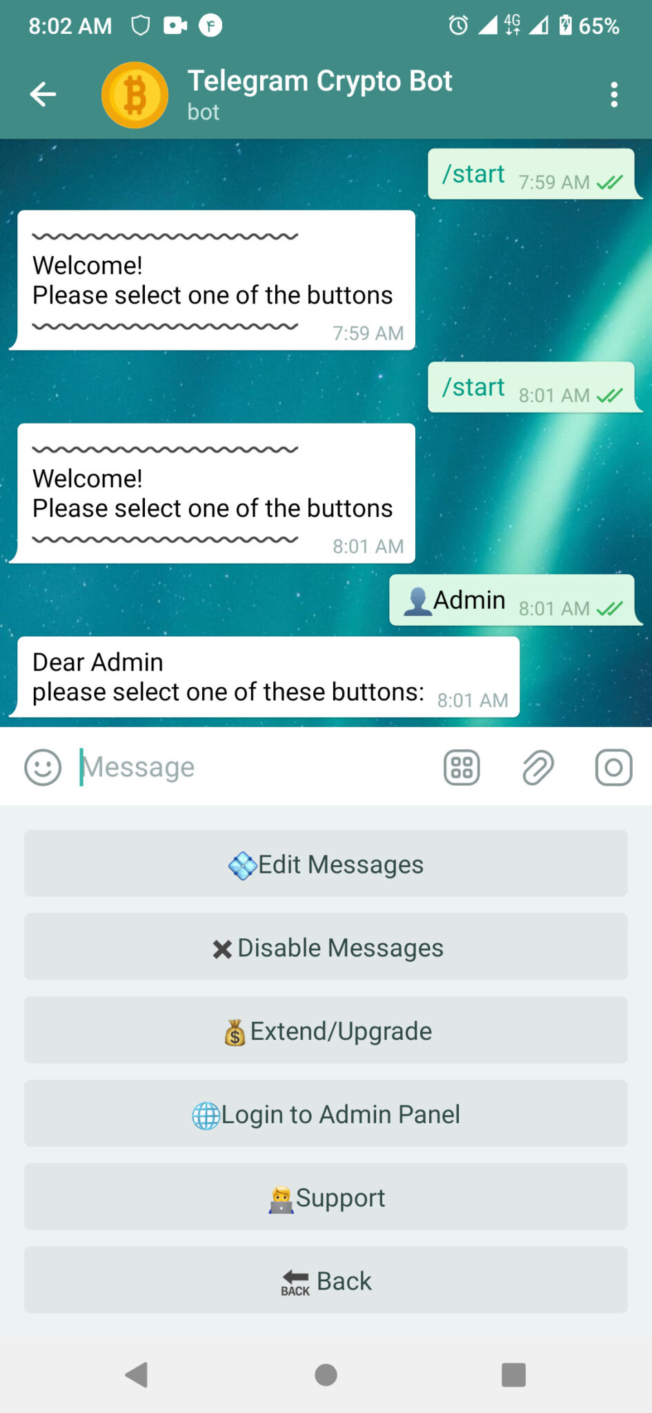 Telegram Crypto Bot | SmartBotsLand | Special Telegram Bot