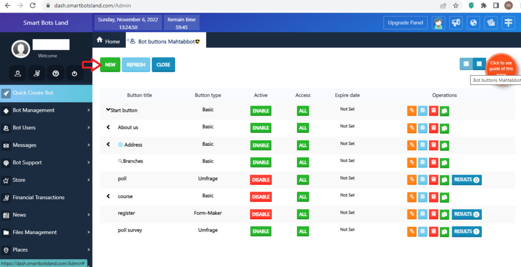 How to create Telegram bot button? | private button - SmartBotsLand